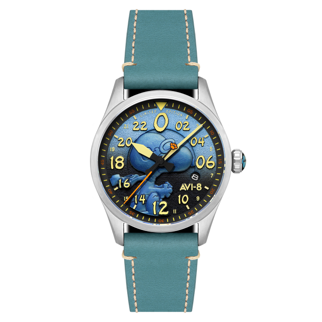 AVI-8 Spitfire Peanuts Snoopy Flying Ace 24 Hour Automatic Limited Edi ...