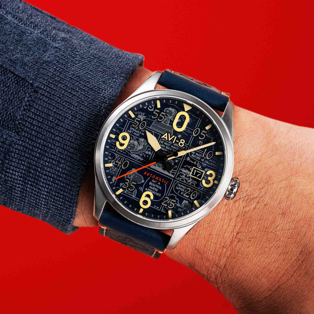 AVI-8 Spitfire Smith Automatic Peanuts Snoopy Flying Ace Beagle Blue ...