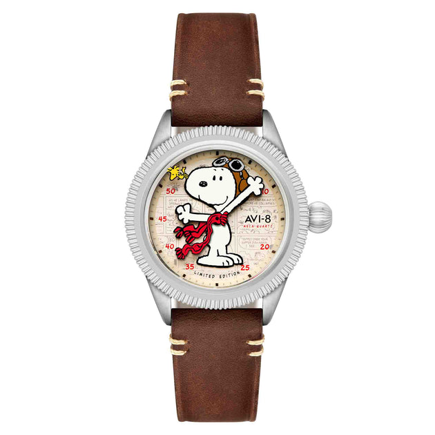 AVI-8 Flyboy Airmaster 40 Meca-Quartz Peanuts Snoopy Flying Ace Camel ...