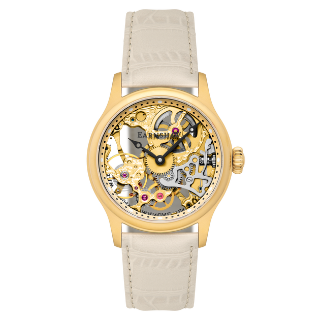 Thomas Earnshaw Bauer Mechanical Skeleton Sandy Gold – Watches.com