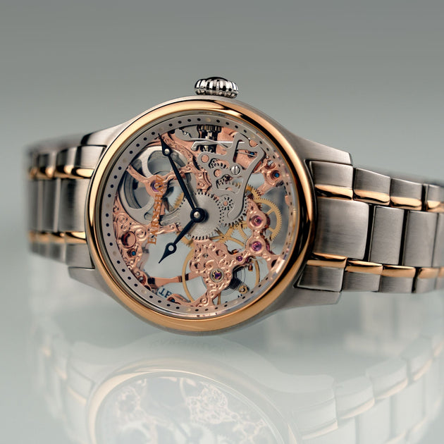 Thomas Earnshaw Bauer Mechanical Skeleton Steel Rose Gold – Watches.com