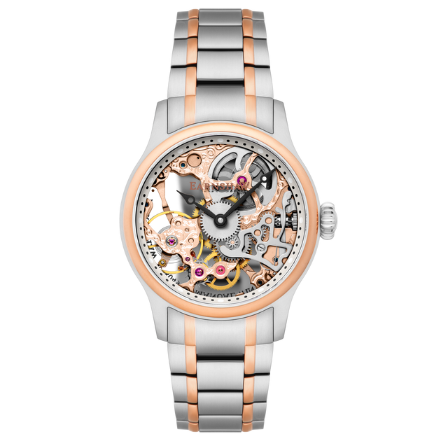 Thomas Earnshaw Bauer Mechanical Skeleton Steel Rose Gold – Watches.com