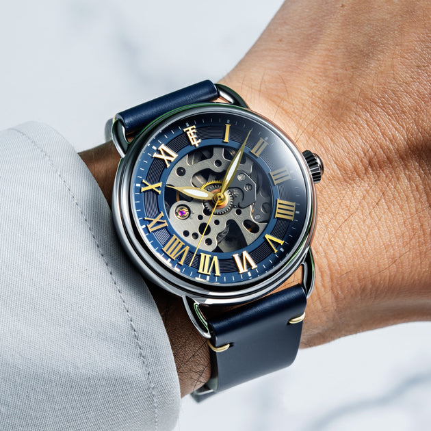 Thomas Earnshaw Heritage Investigator 40 Skeleton Automatic Pewter Gre ...