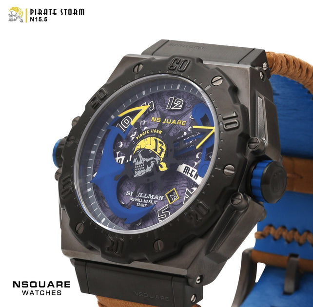 NSQUARE Pirate Storm Automatic 48mm N15.5 Black Vachetta Tan | Watches.com