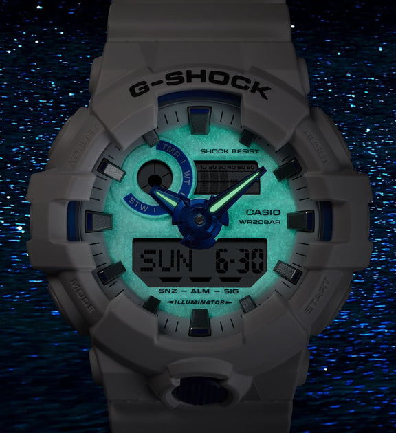 G-Shock GA700 Hidden Glow Ana-Digi White | Watches.com