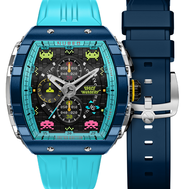 Nubeo Magellan Chronograph Space Invaders Limited Edition Cosmic Cobal ...