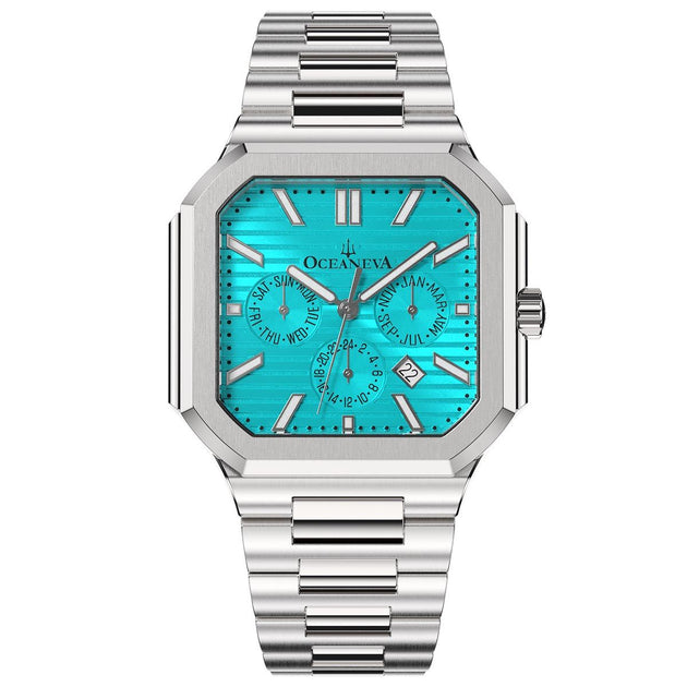 Oceaneva Tenuis Automatic Thin Calendar Teal – Watches.com