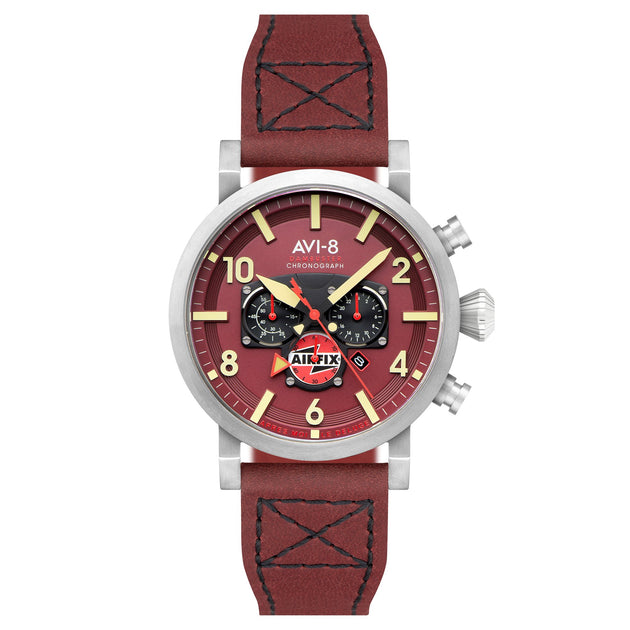AVI-8 Gibson Dual Time Chronograph Airfix Edition Hazard Red – Watches.com