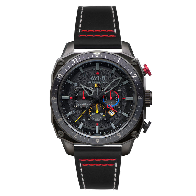 AVI-8 Hawker Hunter Atlas Dual Time Chronograph Black Ops | Watches.com