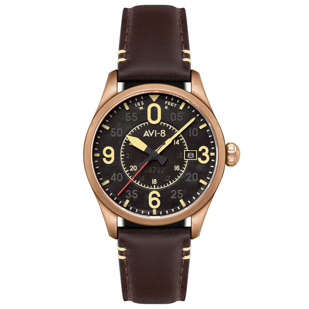 AVI-8 Spitfire Smith Automatic Distressed Black | Watches.com