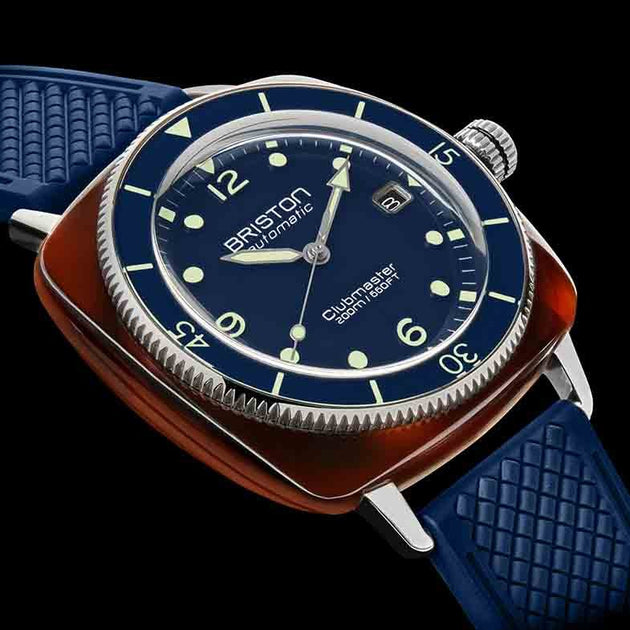 Briston Clubmaster Legend Automatic Diver Acetate Navy Blue | Watches.com