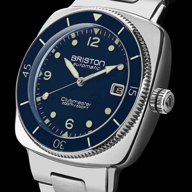 Briston Clubmaster Legend Automatic Diver Navy Blue SS | Watches.com