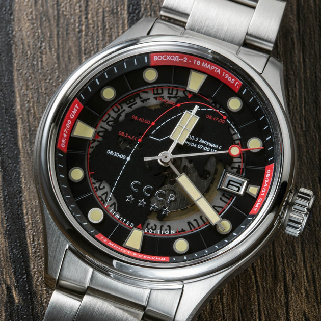 CCCP Space Leonov Automatic Black Red | Watches.com