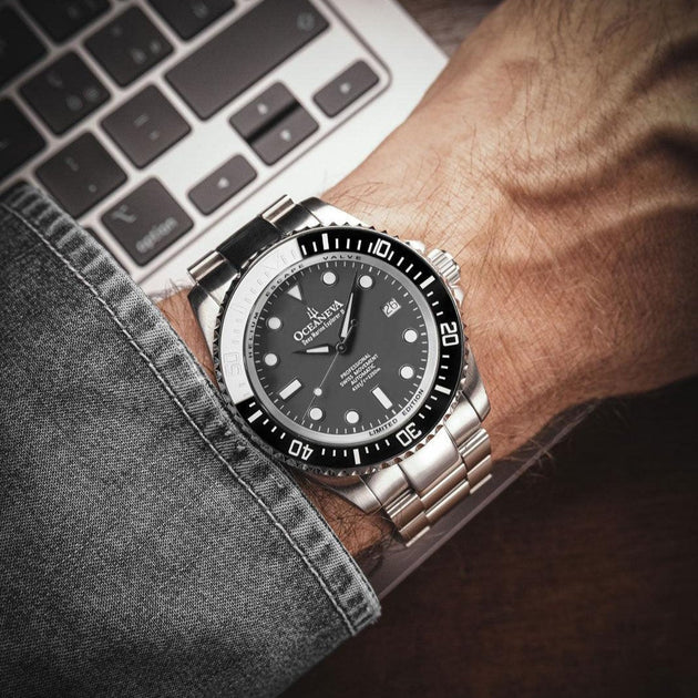 Oceaneva Deep Marine Explorer II Automatic 1250M Pro Diver Gunmetal Gr ...