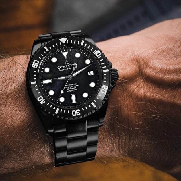 Oceaneva Deep Marine Explorer III Automatic 3000M Pro Diver Black Moth ...