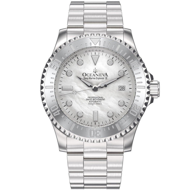 Oceaneva Deep Marine Explorer III Automatic 3000M Pro Diver White ...