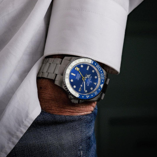 Oceaneva Titanium Deep Marine Explorer GMT 1250M All Blue – Watches.com