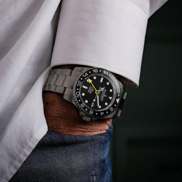 Oceaneva Titanium Deep Marine Explorer GMT 1250M Black Gray – Watches.com