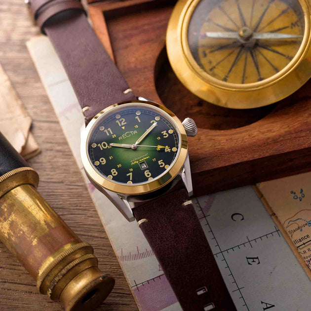 Recta Cavalier 3 Hands Date Green – Watches.com