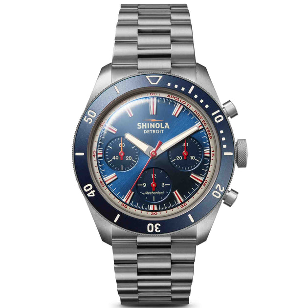 Shinola Mooncraft Monster Chrono 43mm Sea Blue SS Limited Edition Gift ...