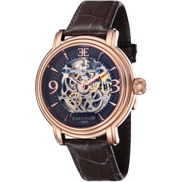 Thomas Earnshaw Longcase Automatic Rose Gold Brown | Watches.com