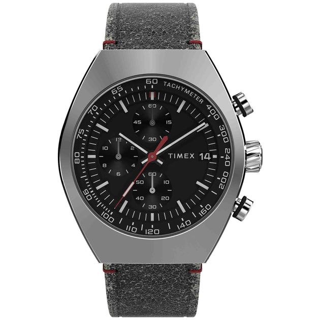 Timex Legacy Tonneau Chronograph 42mm Silver Black | Watches.com