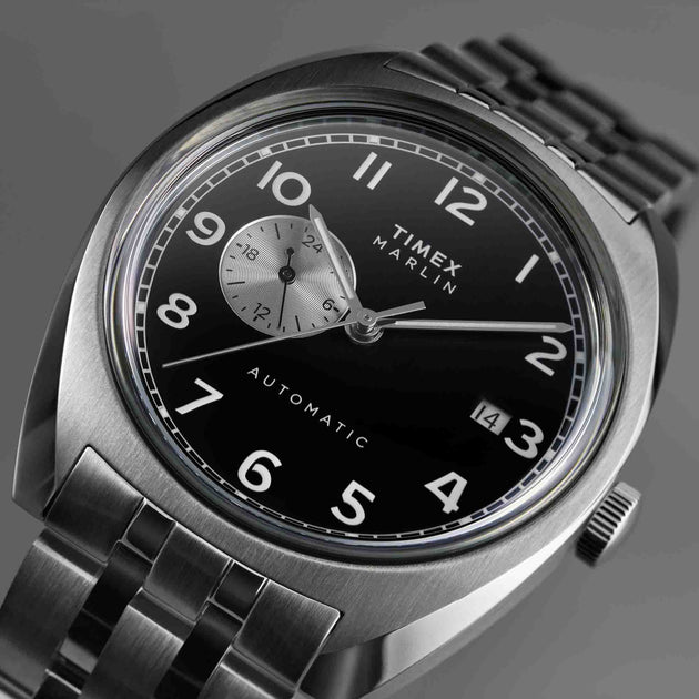 Timex Marlin Automatic 39mm Black SS | Watches.com