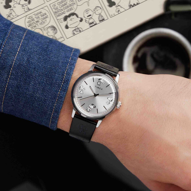 Timex Marlin Automatic x Peanuts Sketch Snoopy 40mm Silver | Watches.com