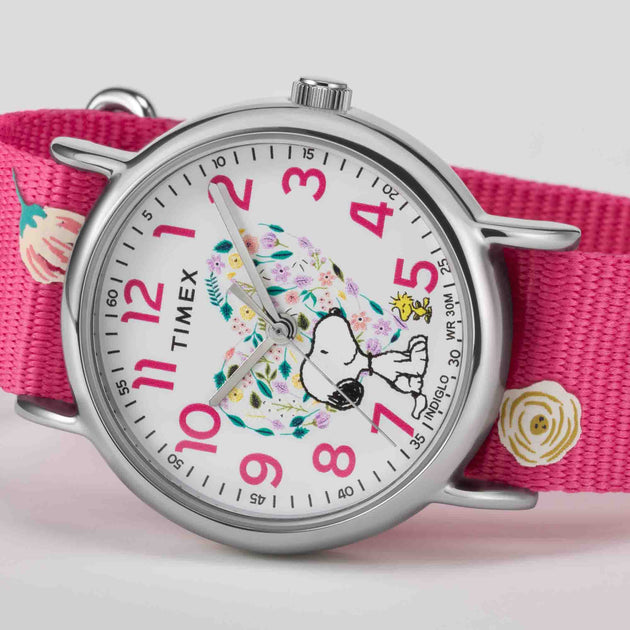 Timex Weekender x Peanuts 38mm Floral Pink | Watches.com