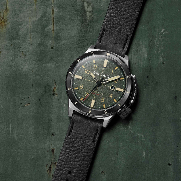 Ballast Trafalgar Dual Time Automatic Silver Green – Watches.com