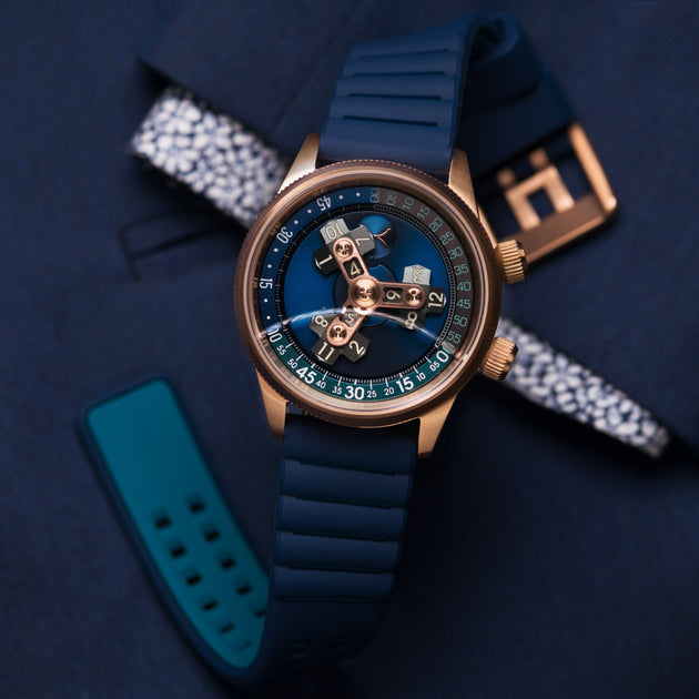 Xeric Vendetta II Automatic Wandering Hour Rose Gold Indigo | Watches.com